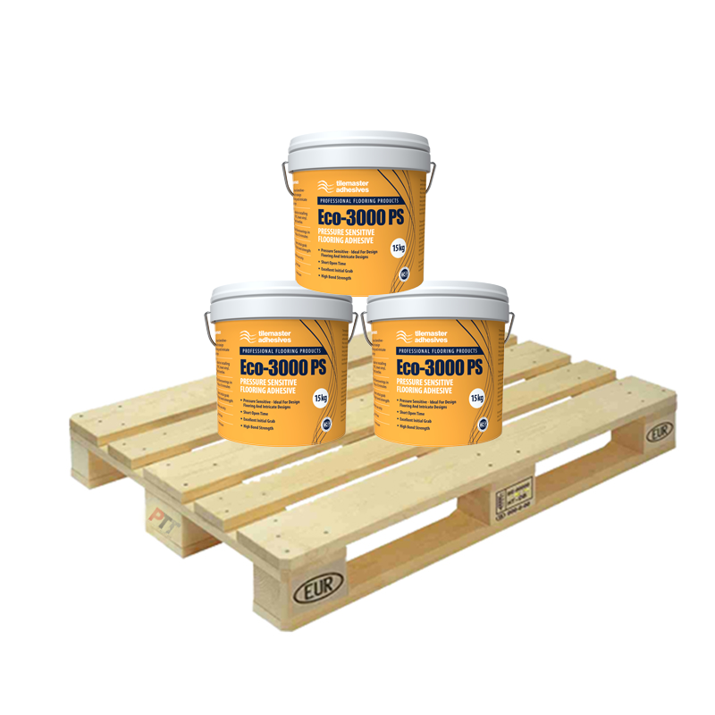 Tilemaster Eco-3000PS Pressure Sensitive Flooring Adhesive 15kg Half Pallet (22 Bucket Tail Lift ...